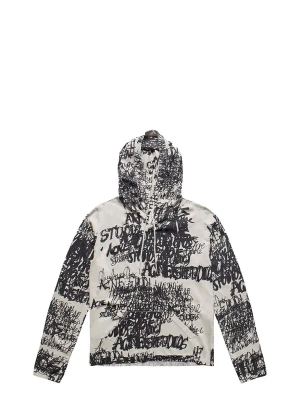 Acne Studios Hooded Printed Top - Grey
