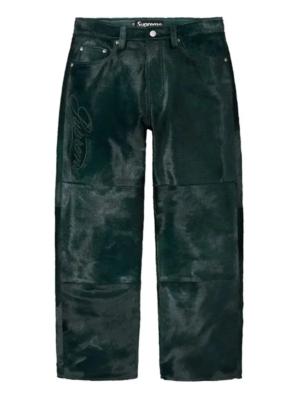 Supreme Ponyhair Loose Fit 5-pocket Jean - Green