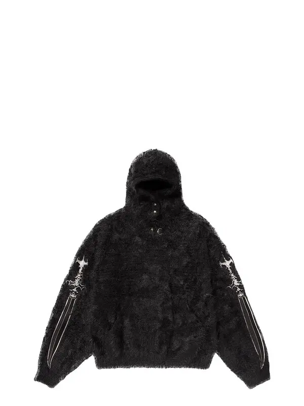 THUG CLUB Pack Fur Sword Hoodie - Black