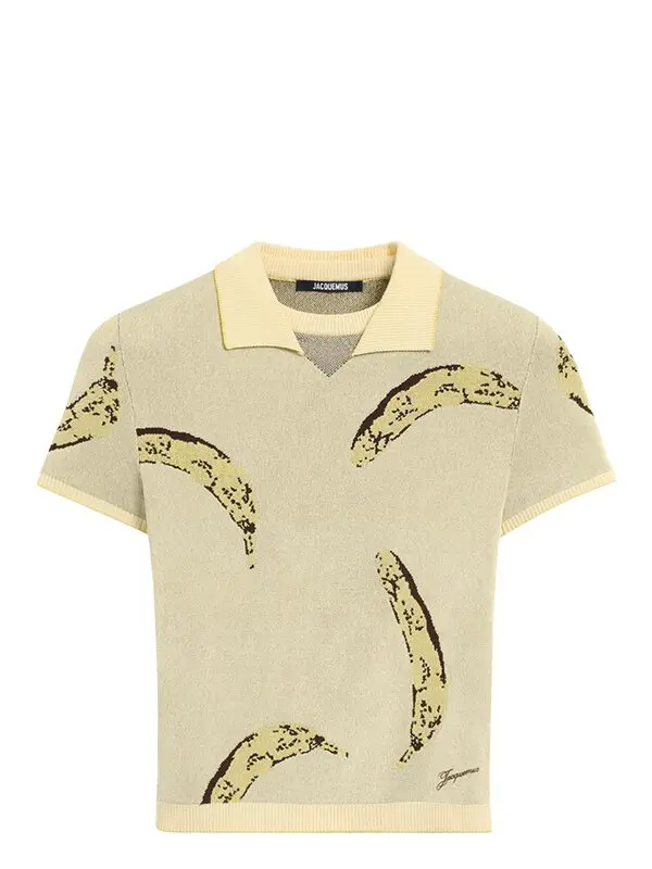 Jacquemus Le Polo Marino 'banana Jacquard - Yellow