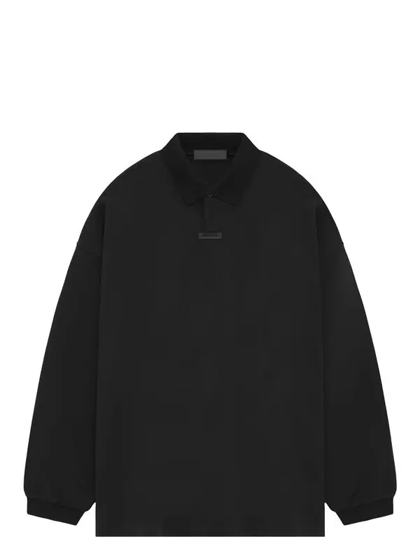 Fear Of God Pique Long-sleeve Polo - Black