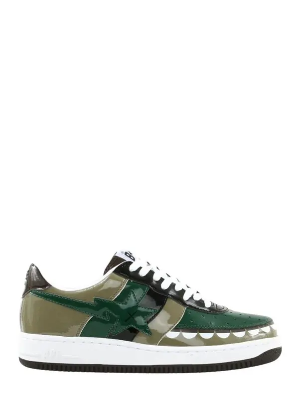 A BATHING APE Kaws X Bapesta Fs-029 Low Chompers Sneakers - Green