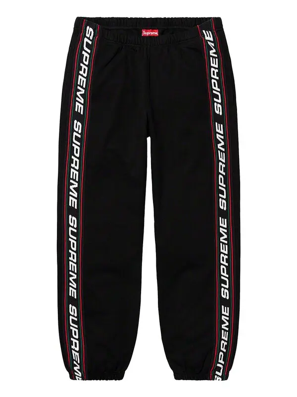 Supreme Text Rib Sweatpant - Black