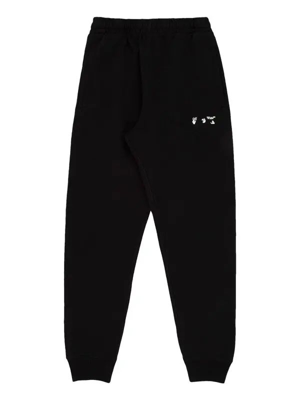 Off-White Ow Logo Slim Cuffed Sweatpant - Black