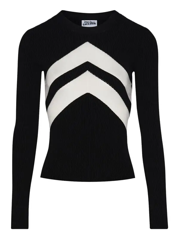 JEAN PAUL GAULTIER Chevrons Top - Black