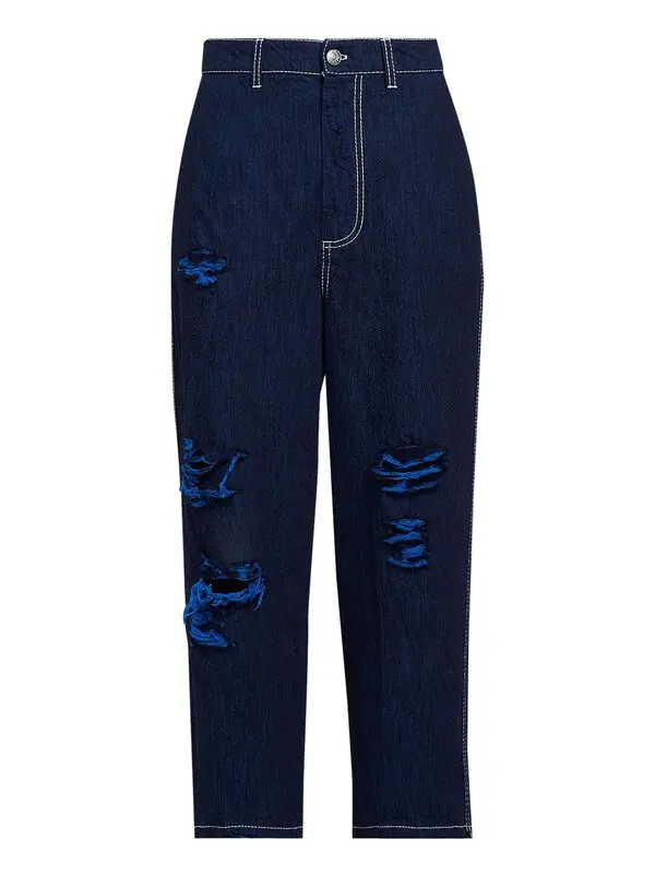 Marni Cropped Ripped Jeans - Blue
