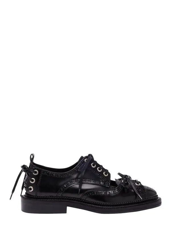 Simone Rocha Multi-lace Cutout Brogue - Black