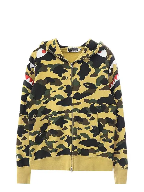 A BATHING APE 1st Camo Shark Shoulder Hoodie - Multicolor