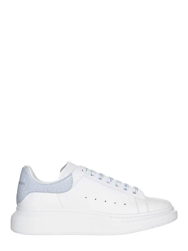 Alexander McQueen Oversized Crocodile-effect Leather Sneakers - White
