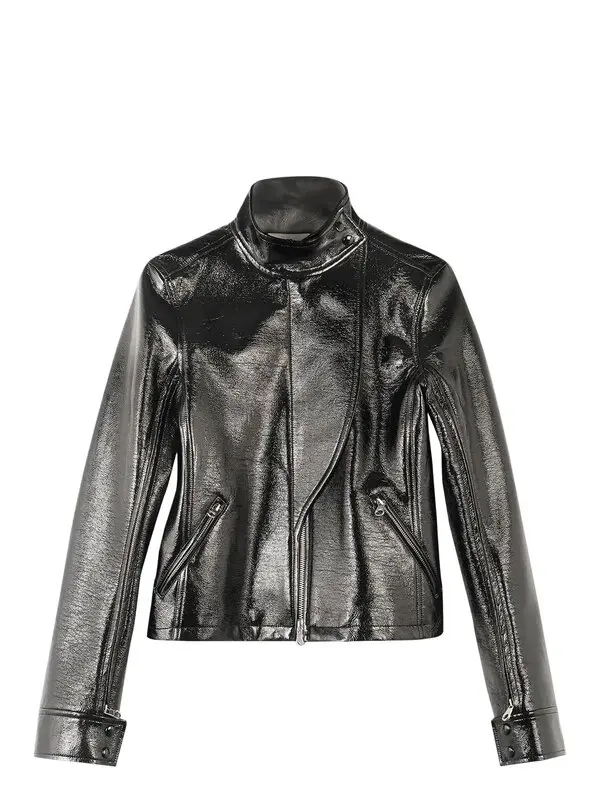 COURREGES Motorcycle Vinyl Jacket - Black