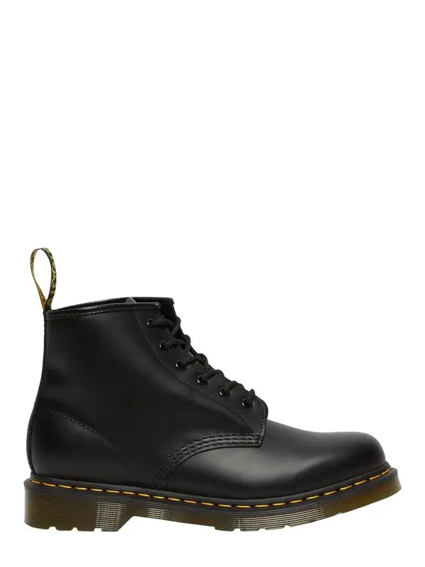 Dr. Martens 101 Yellow Stitch Ankle Boot - Black