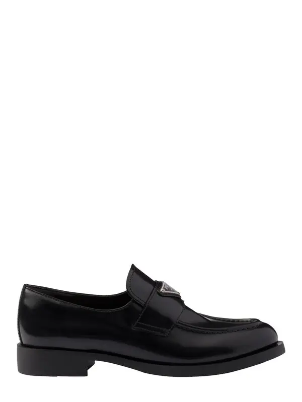 Prada Brushed Leather Loafer - Black