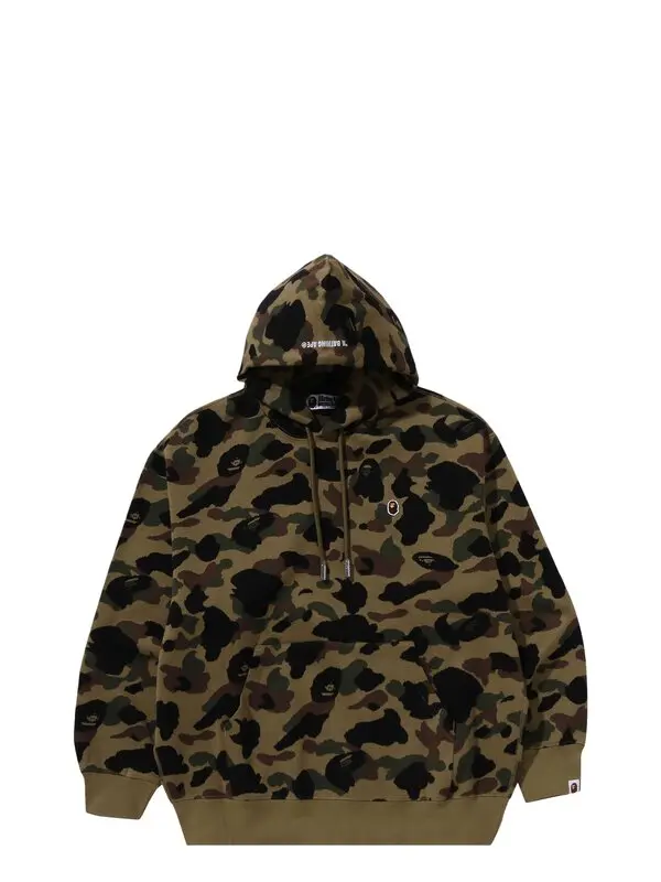 A BATHING APE 1st Camo Jacquard One Point Relaxed Fit Pullover Hoodie - Green