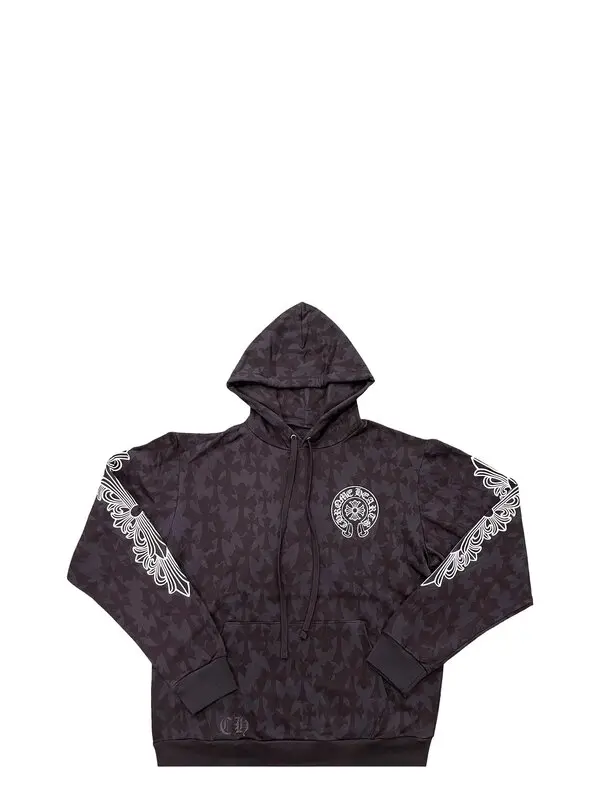 Chrome Hearts Plus Cross Print Hoodie - Black