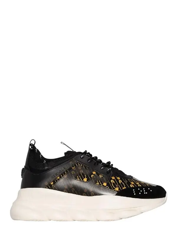 Versace Chain Reaction Baroque Print Sneakers - Black
