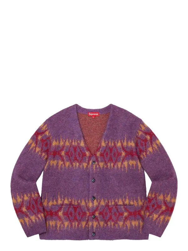 Supreme Abstract Stripe Cardigan - Purple