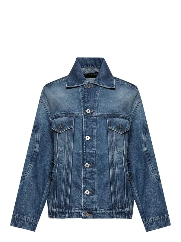 Jean Paul Gaultier Lace-up Denim Jacket - Blue