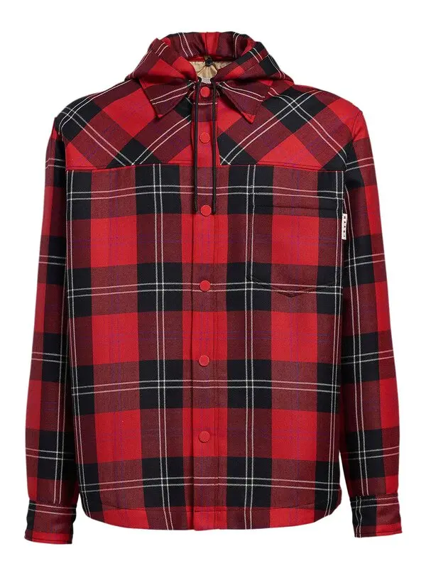 Marni Plaid Overshirt - Red