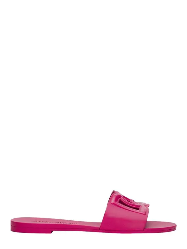 Dolce & Gabbana Slides With Cut-out Logo - Pink