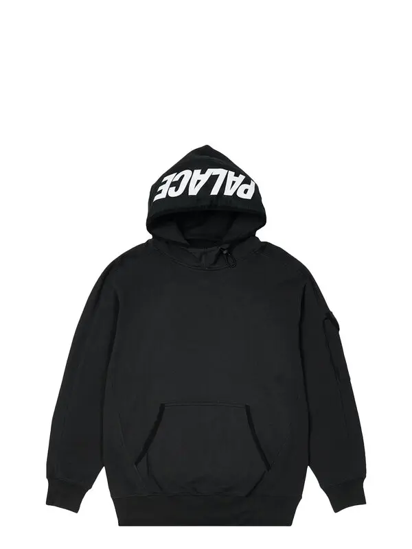 PALACE Giant Woven Label Hood - Black