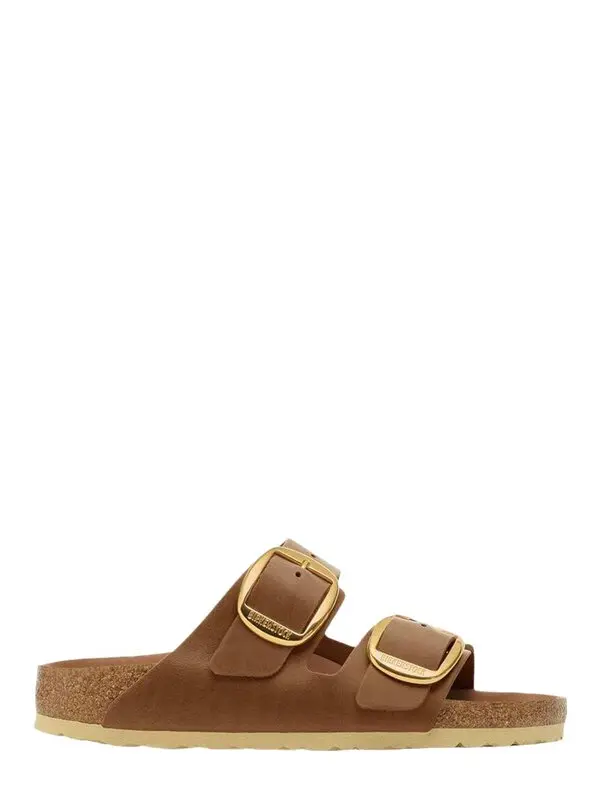 BIRKENSTOCK Arizona Big Buckle Oiled Leather Sandals - Brown