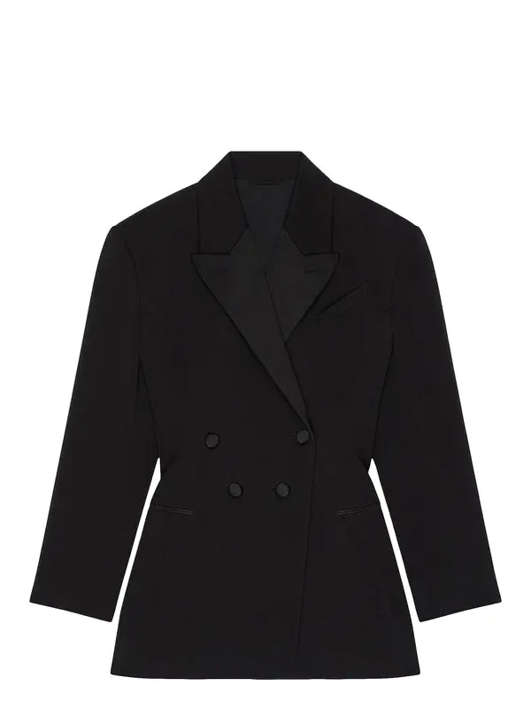 Givenchy Pleated Double Breasted Jacket - Black