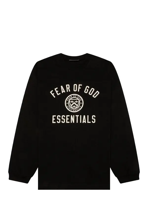 Fear Of God Essentials Jersey Long-sleeve Tee - Black