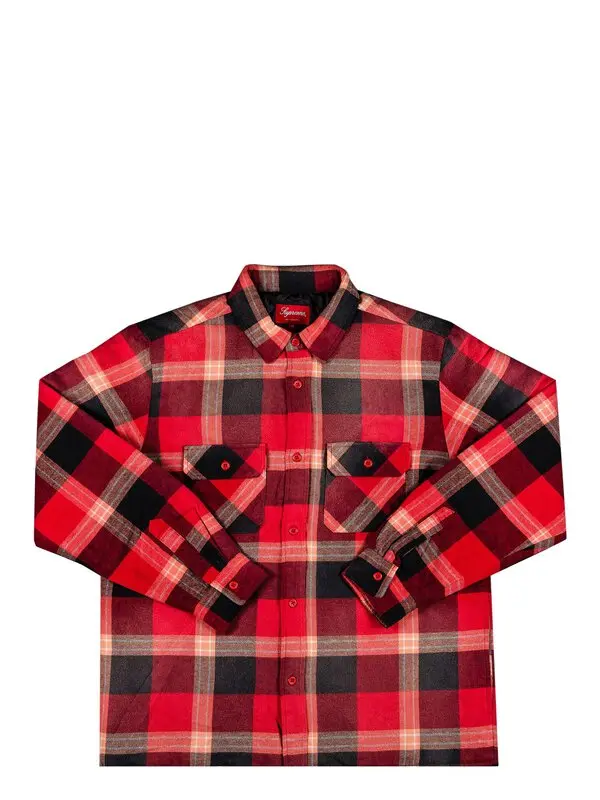 Supreme Quilted Flannel Shirt - Red