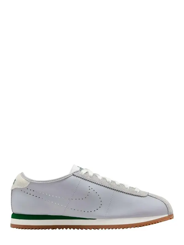 Nike Cortez Leather Sneakers With Perforated Detailing - Grey