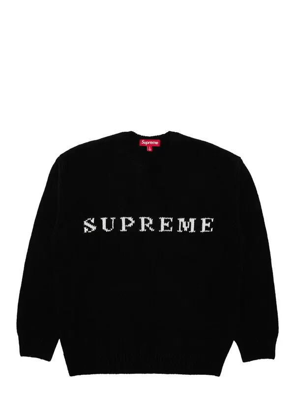 Supreme Contrast Logo Sweater - Black