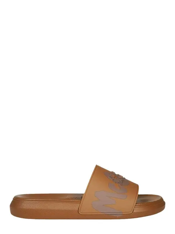 Alexander McQueen Rubber Pool Slide - Brown