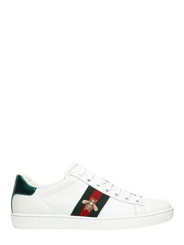 Gucci Ace Embroidered Bee Sneakers - White
