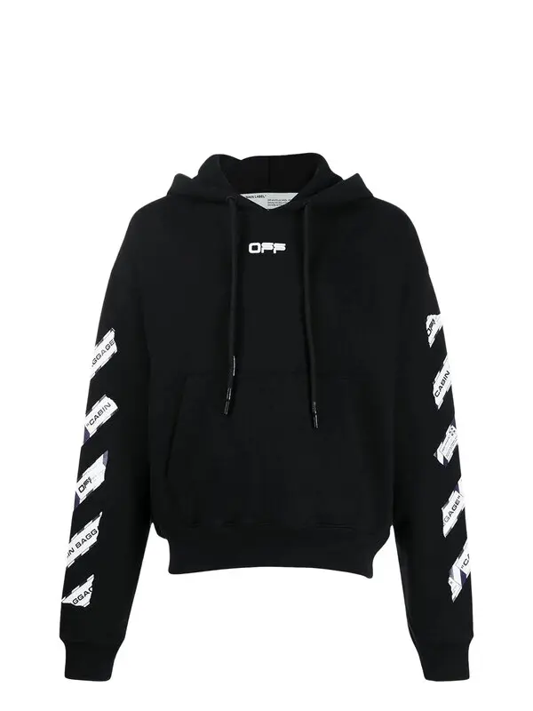 Off-White Airport Tape Slim Hoodie - Black
