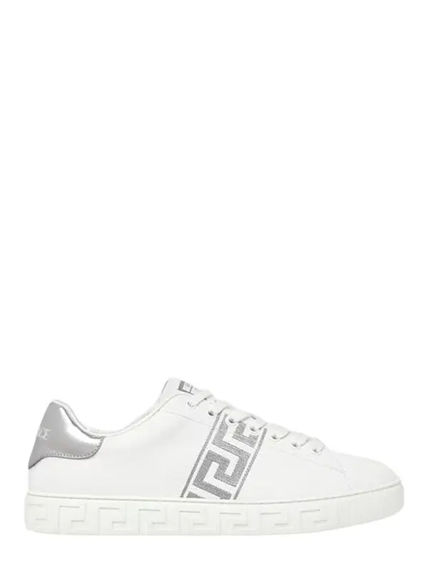 Versace Embroidered Greca Sneakers - White