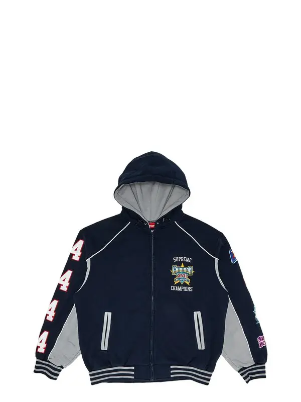 Supreme Playoffs Zip Up Hooded Sweatshirt - Blue
