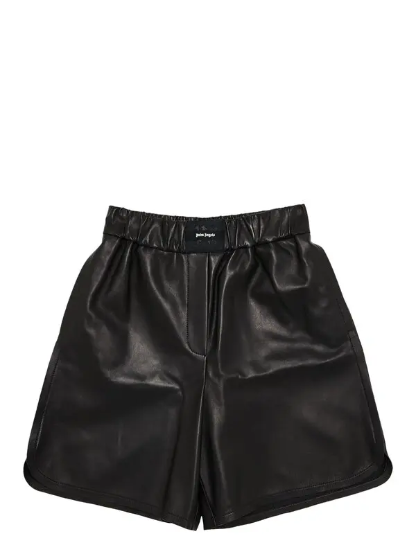 Palm Angels Monogram Leather Shorts - Black