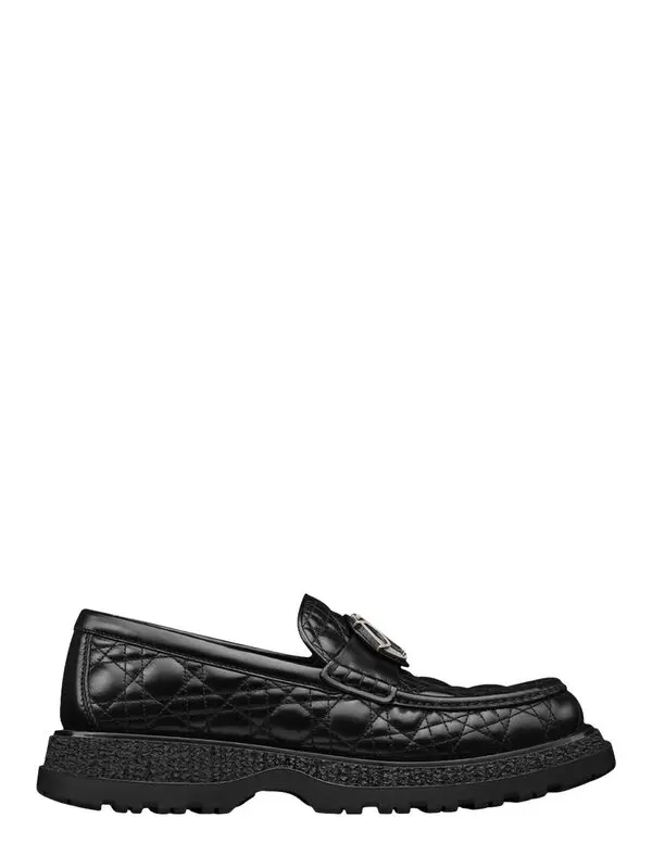 Dior Buffalo Loafer In Cannage Leather - Black