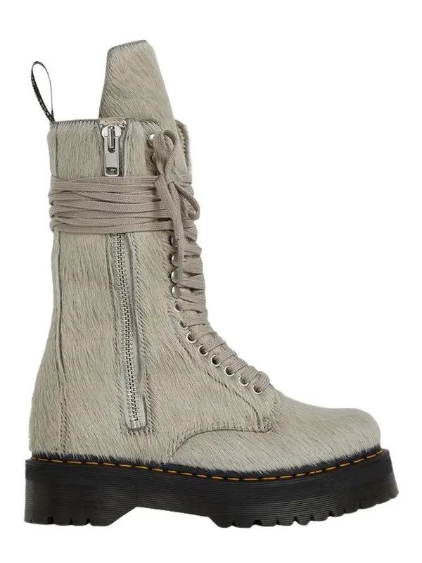 Rick Owens Dr. Martens X Strobe Calf Length Boot - Grey