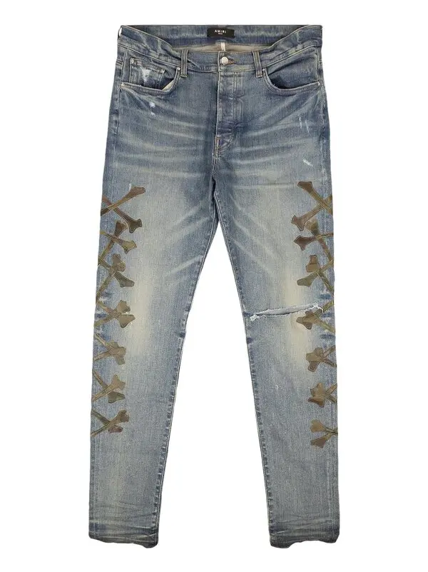 Amiri Camo Bones Jean - Blue