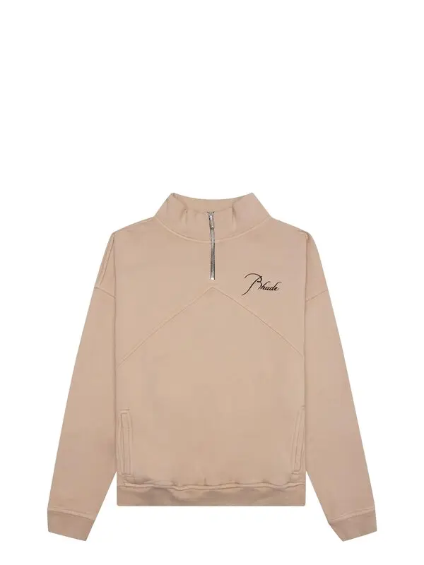 Rhude Logo Embroidered High Neck Sweatshirt - Tan