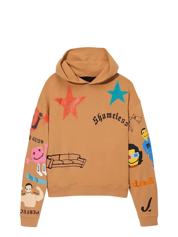CACTUS PLANT FLEA MARKET X Marc Jacobs Tattoo Hooded Pullover Sweatshirt - Tan