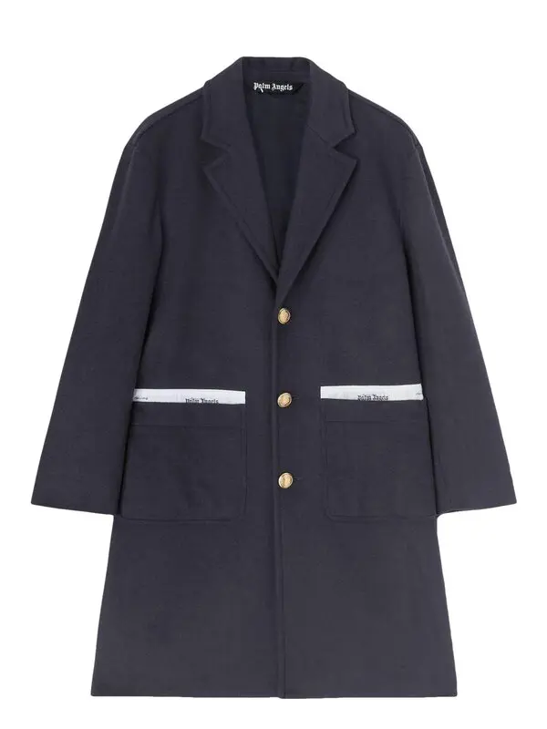 Palm Angels Sartorial Tape Uniform Coat - Blue