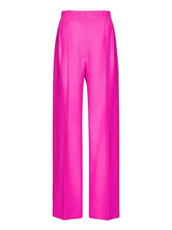 Valentino Garavani Crepe Couture Straight Leg Trousers - Pink