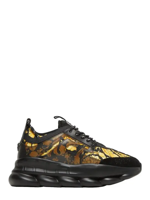 Versace Chain Reaction Trainer With Barocco Print - Black