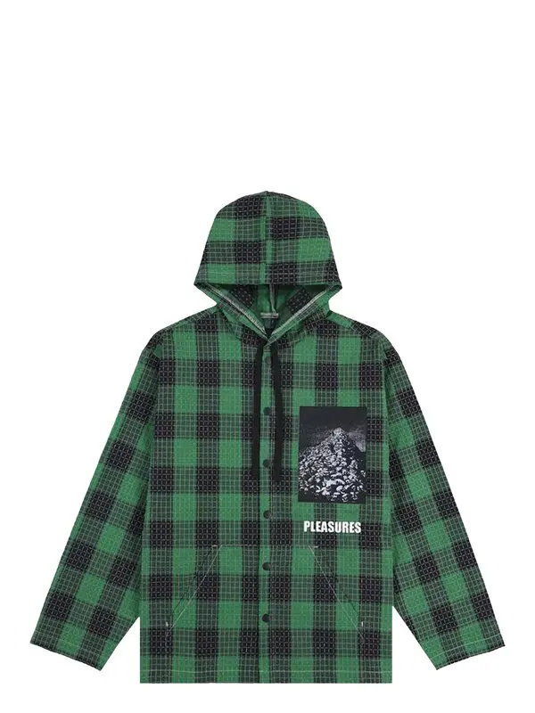 PLEASURES Virtual Hooded Shirt - Green