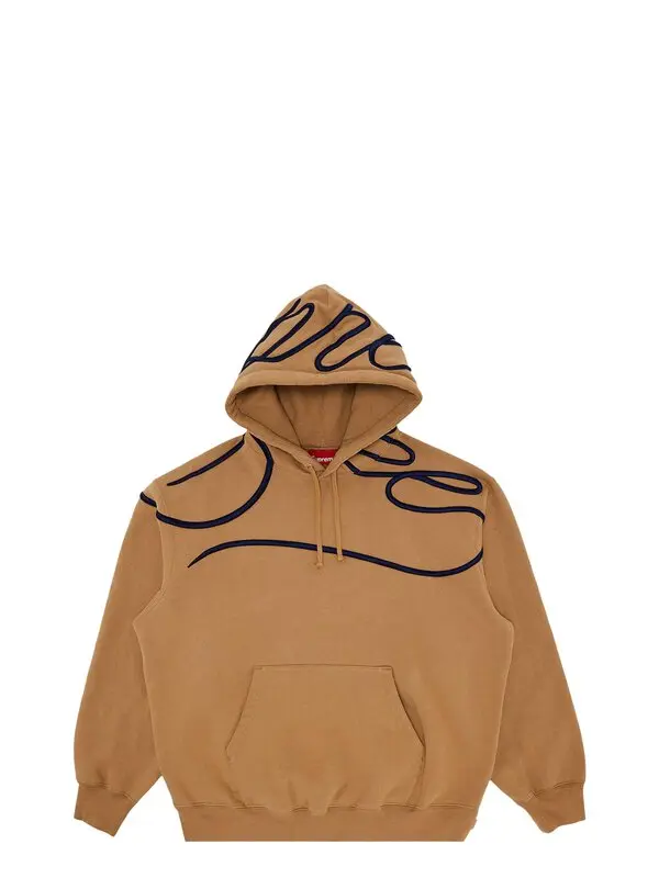 Supreme Shoulder Script Hooded Sweatshirt - Tan