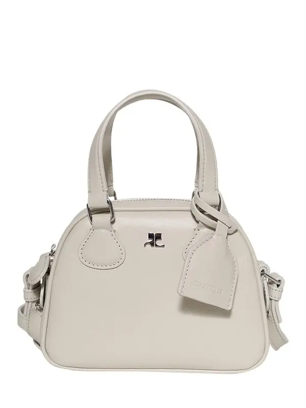 COURREGES Ac Stud Naplack Mini Bowling Bag - White