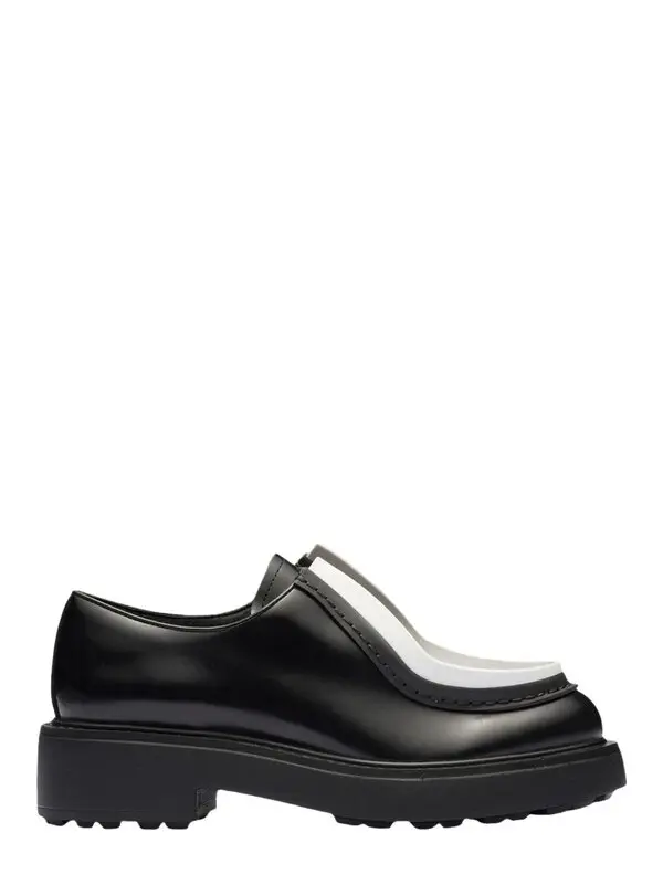 Prada Brushed Leather Lace-up - Black