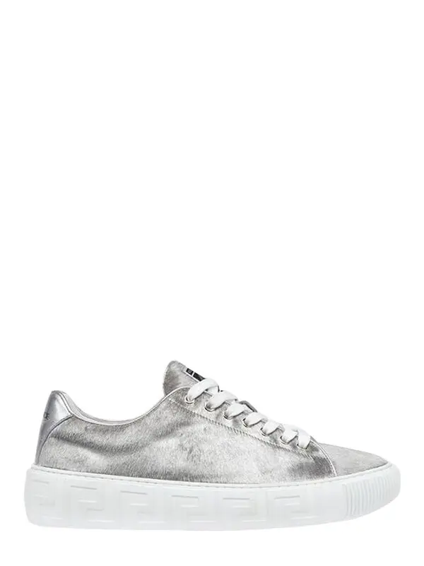 Versace Greca Pony Hair Sneakers - Grey