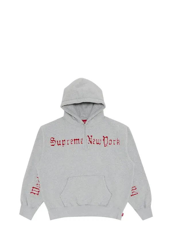 Supreme Contrast Cutout Hooded Sweatshirt - Grey
